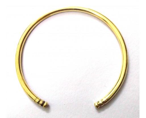 SLIM Brass Rounded Bracelet Cuff Kada Kadaa Bangle Wristlet Sikh Men ...